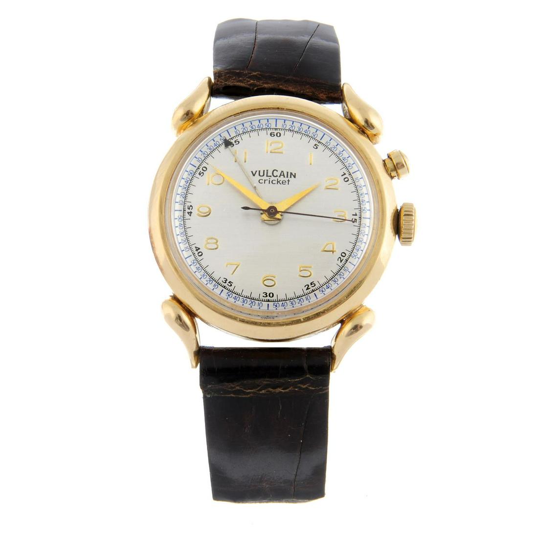 Vulcain A Cricket Alarm Wrist Watch. Yellow Metal Case, Stamped 18k ...