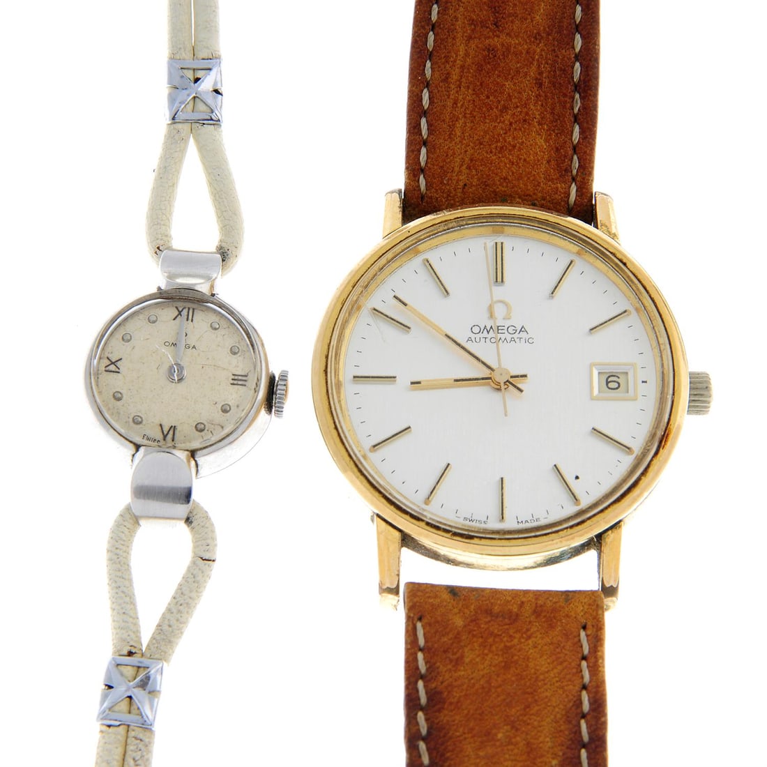 Omega - A Wrist Watch (34mm) Together With An Omega Cocktail Watch. Auction