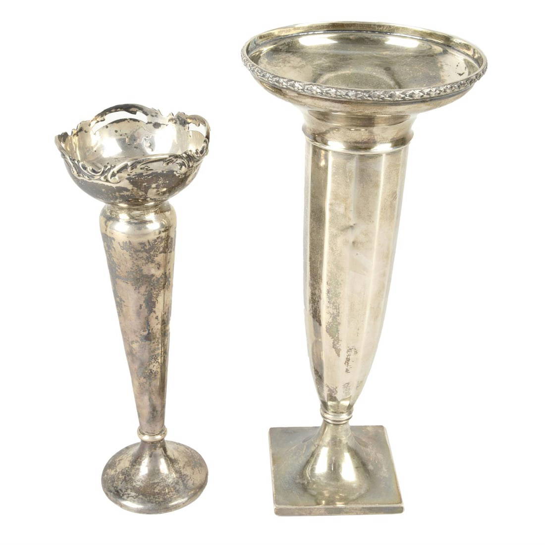 Two Silver Bud Vases. Auction