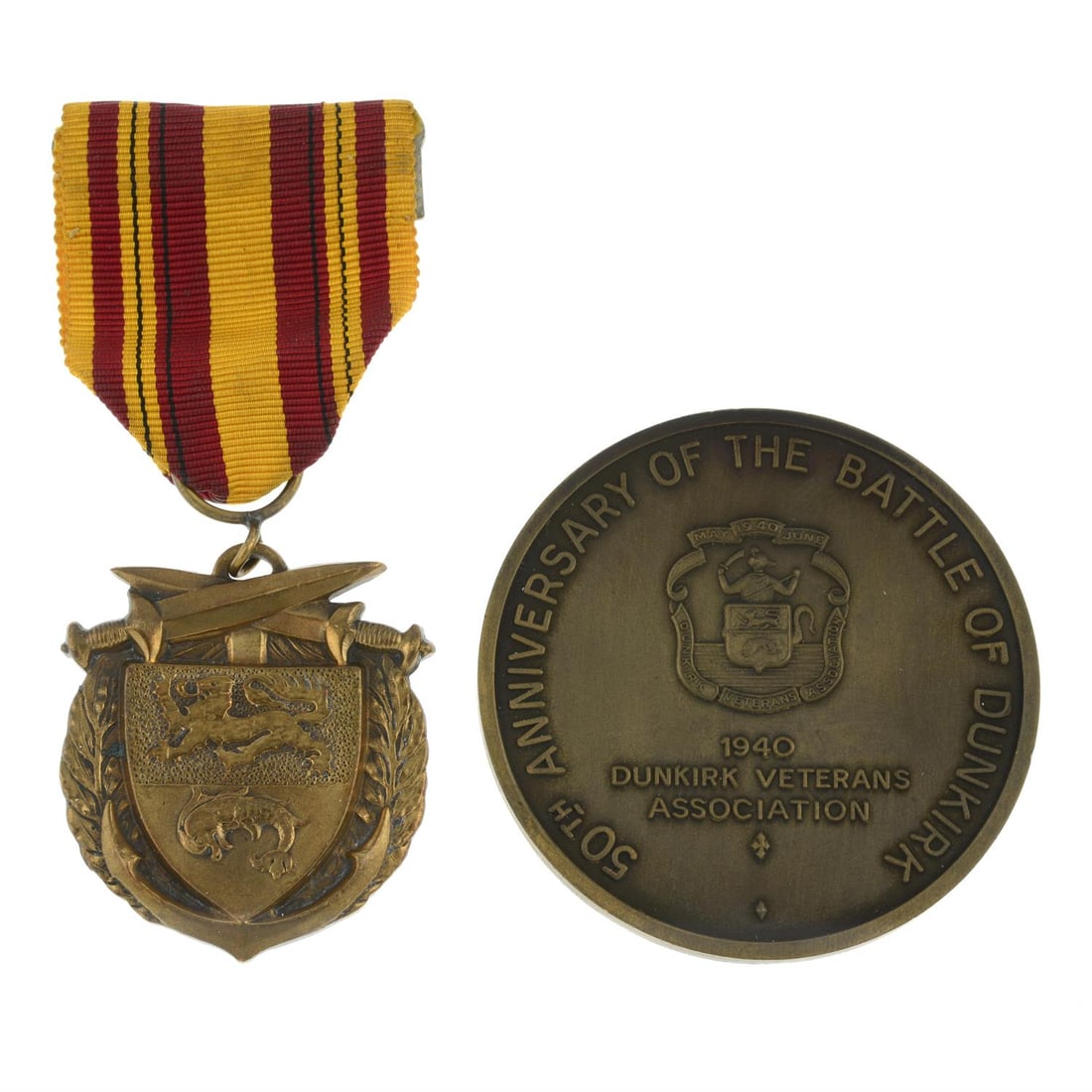 Dunkirk Medal And Commemorative Medal. Auction
