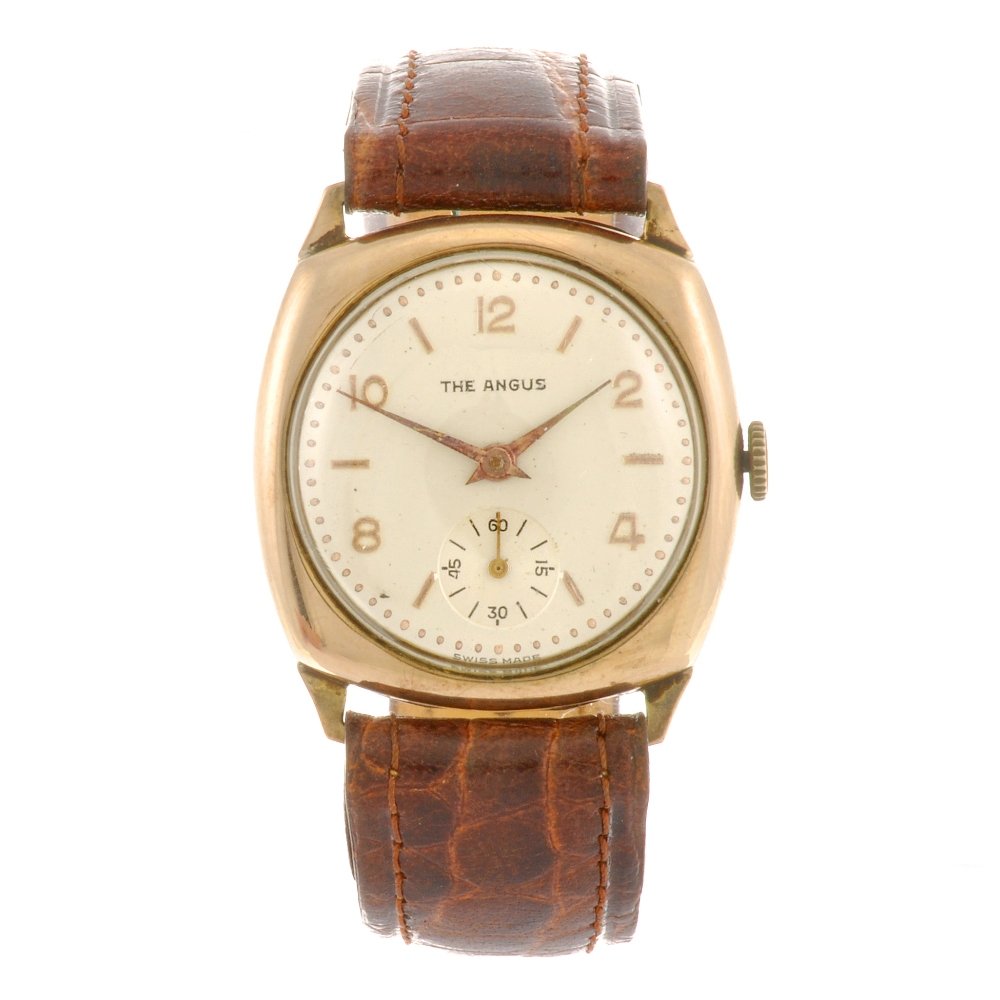 A 9ct gold manual wind The Angus wrist watch.