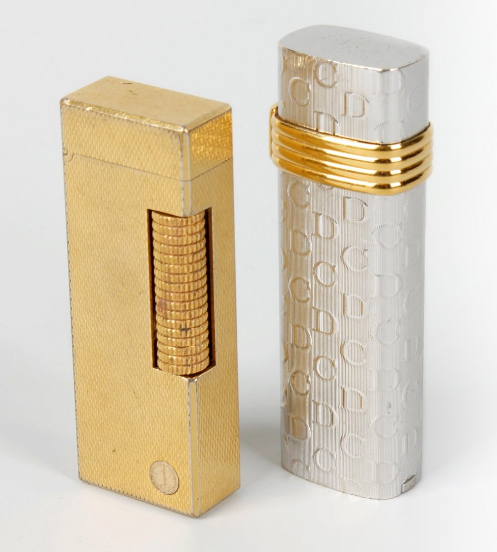 DUNHILL - a gold plated lighter, also a Christian Dior