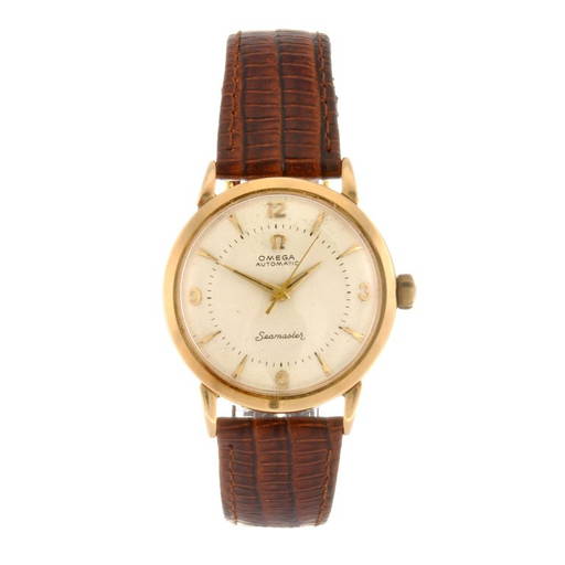 An 18k Gold Automatic Bumper Gentleman's Omega Seamaste