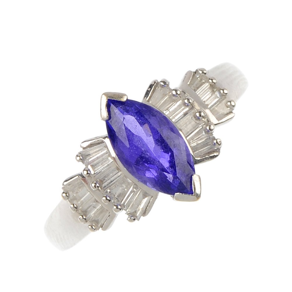 An 18ct gold tanzanite and diamond cluster ring. - Jun 06, 2013 ...