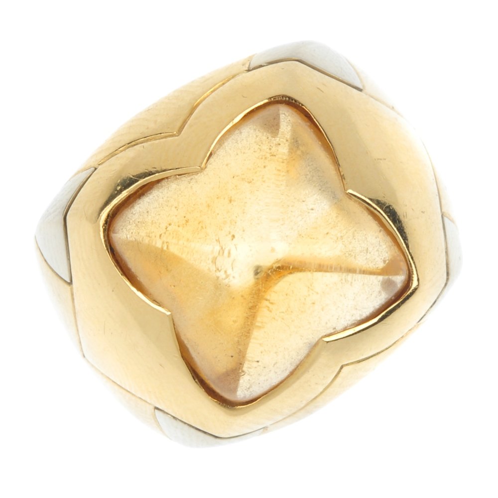 Bulgari A Citrine 'pyramid' Ring.
