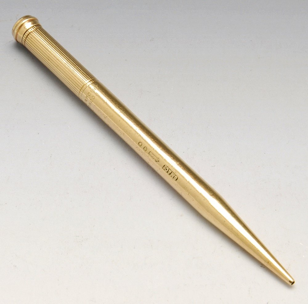 A Sampson Mordan 9ct gold 'Everpoint' pencil.