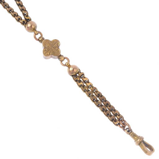 A Late Victorian Gold Albertina Chain. Designed As Two