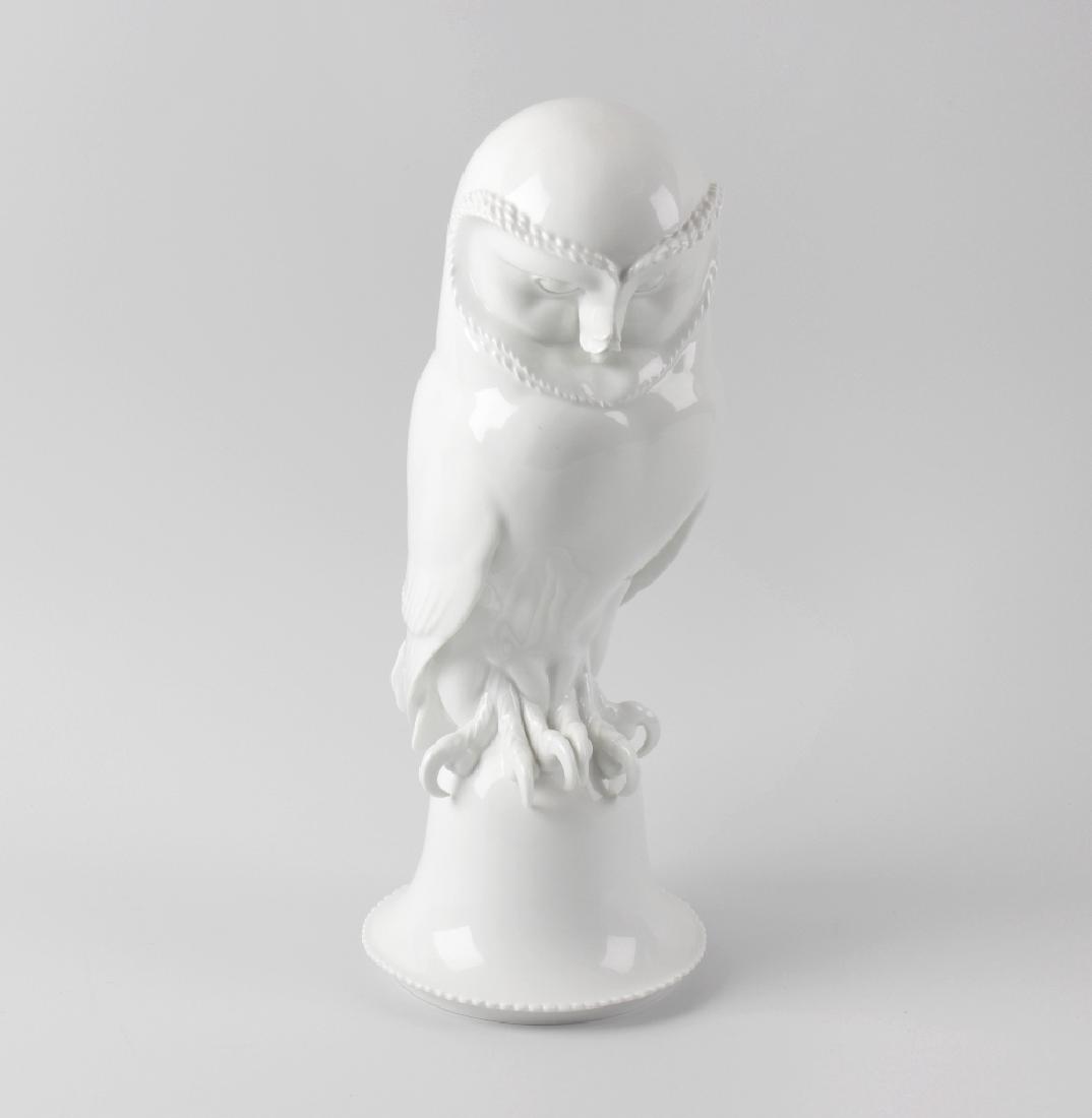 A large Meissen porcelain figure of a barn owl.