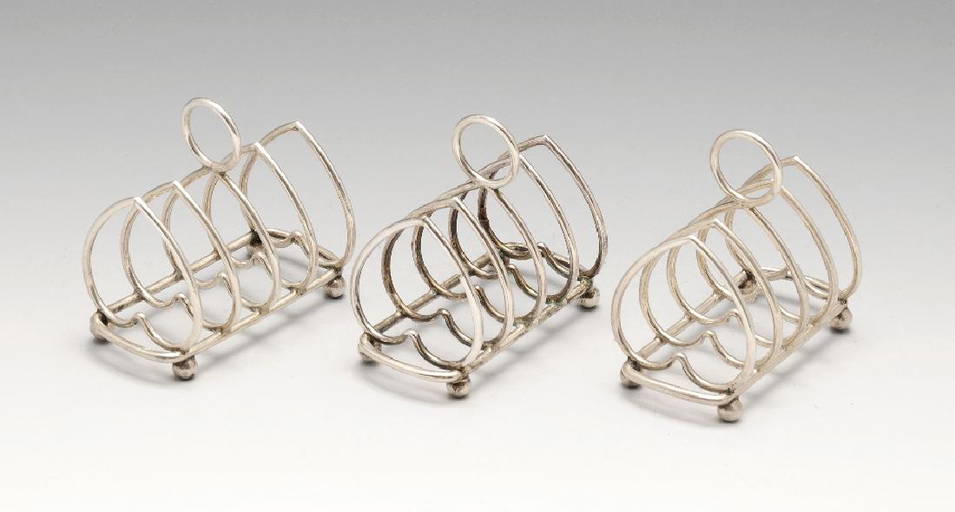 A Pair Of Late Victorian Small Silver Toast Racks, Of