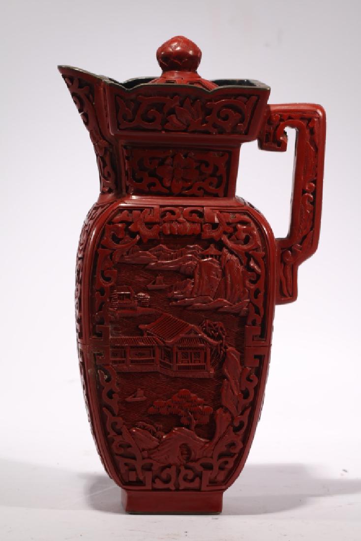 Carved Lacquerware Teapot