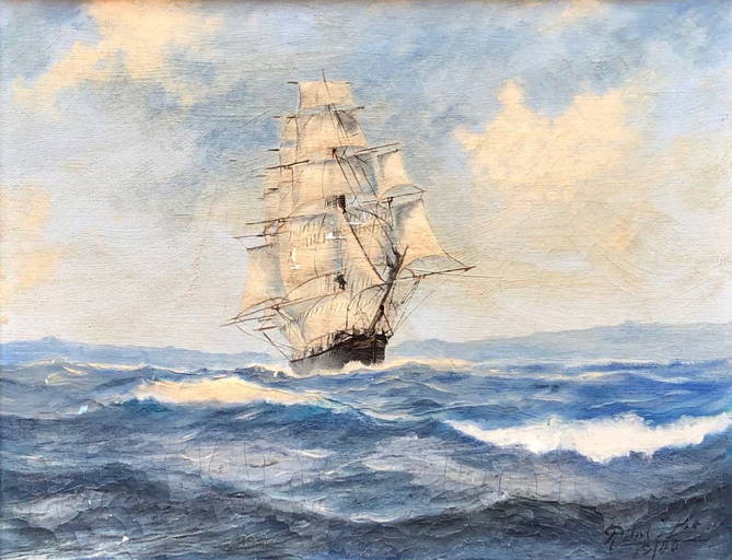 Robert F. Lie (1899 1980, San Francisco) Clipper Ship