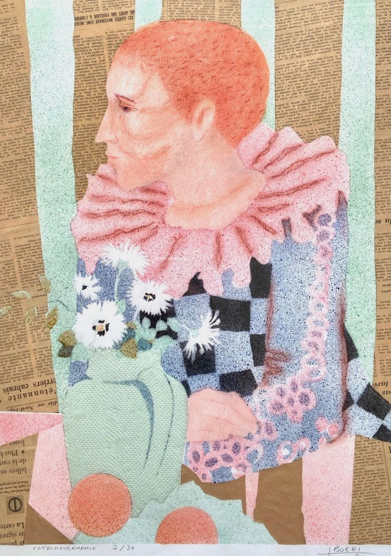 For Auction: JACQUES BOERI (b. 1929, French) Jester Lithograph (#0194 ...