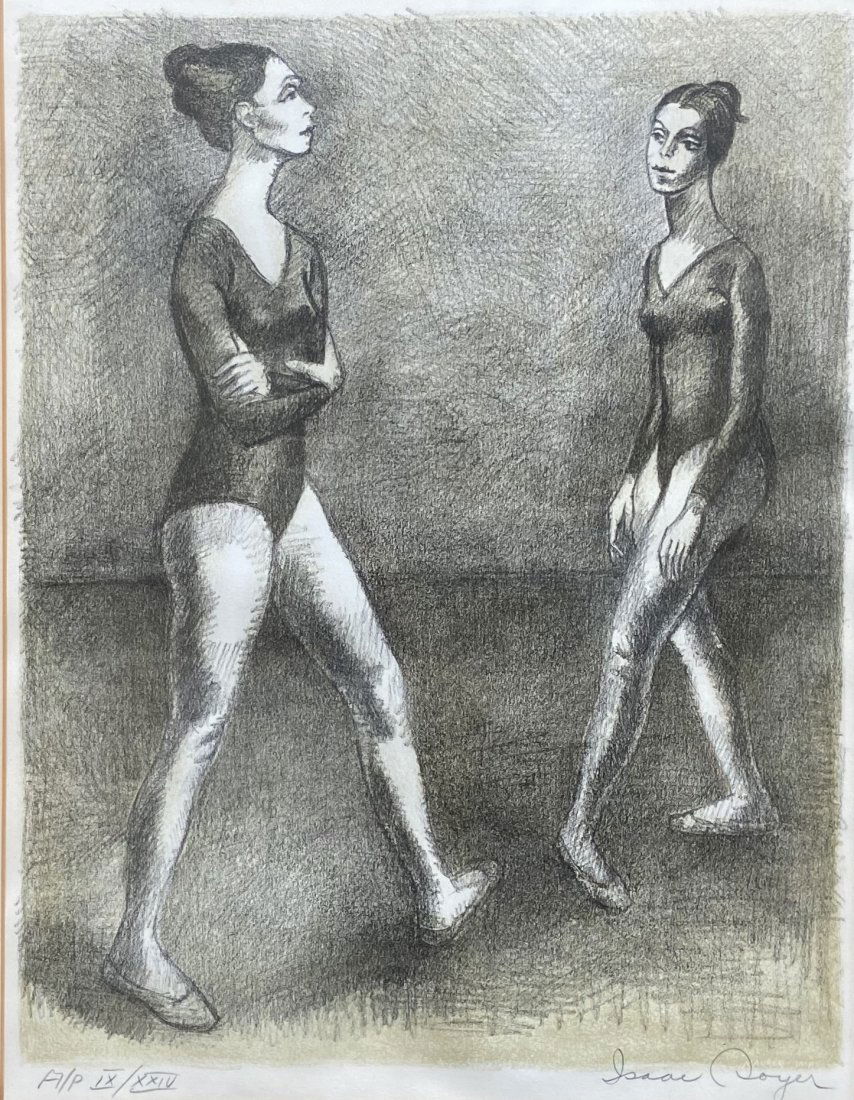 Isaac Soyer (1902 1981. American) Dancers, Lithograph