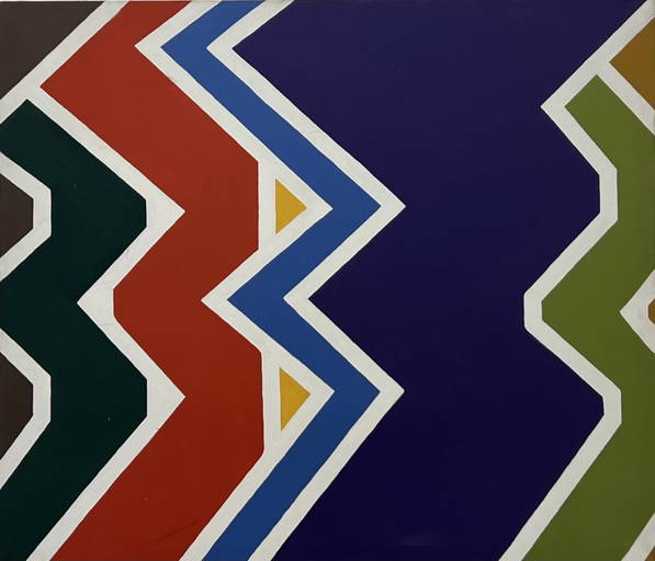 ELIZABETH BLUMENTHAL (20th c, American) Large Hard Edge Abstract (#0131 ...