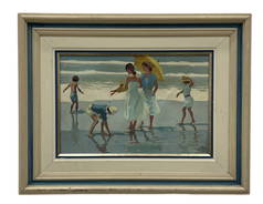 Antique American Coastal Ocean Study Sunset Oil Painting - Sep 11, 2022 ...