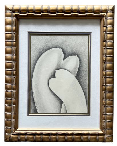 Surrealist Graphite Drawing Signed By Unknown Artist