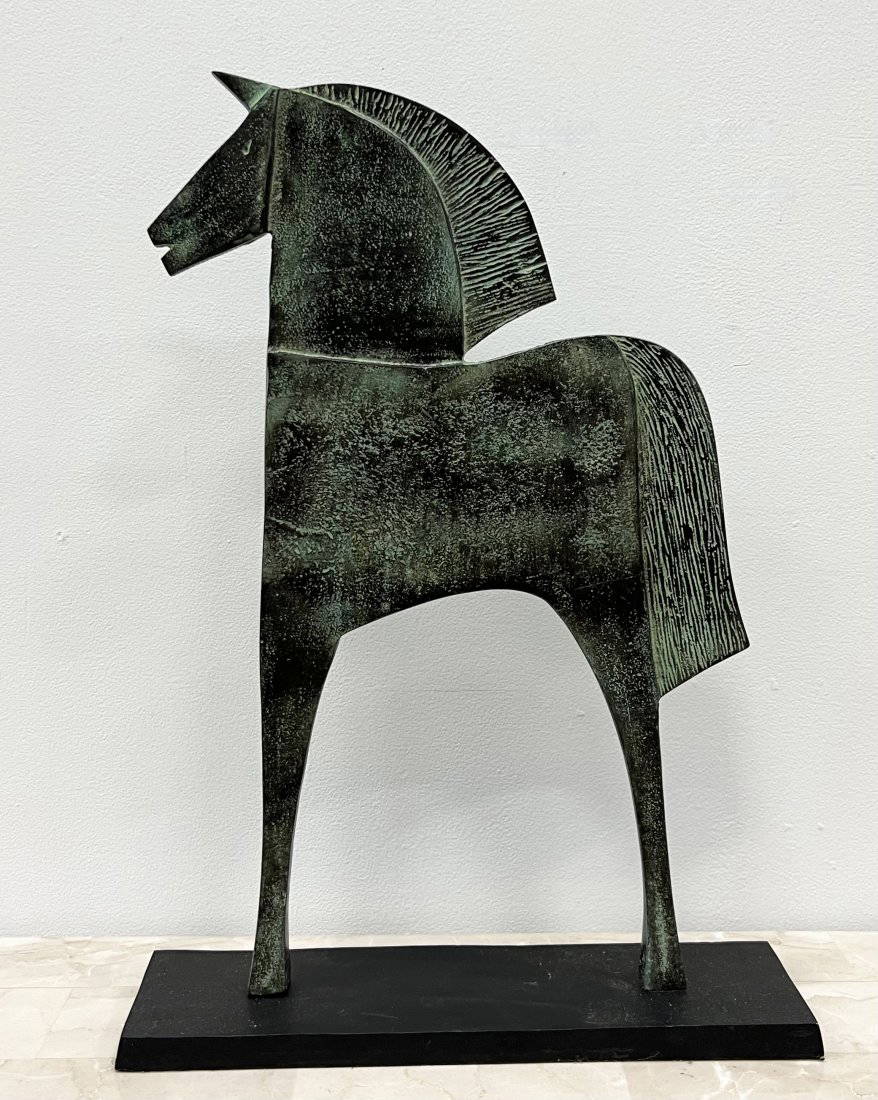Contemporary Etruscan Steed Metal Sculpture Auction