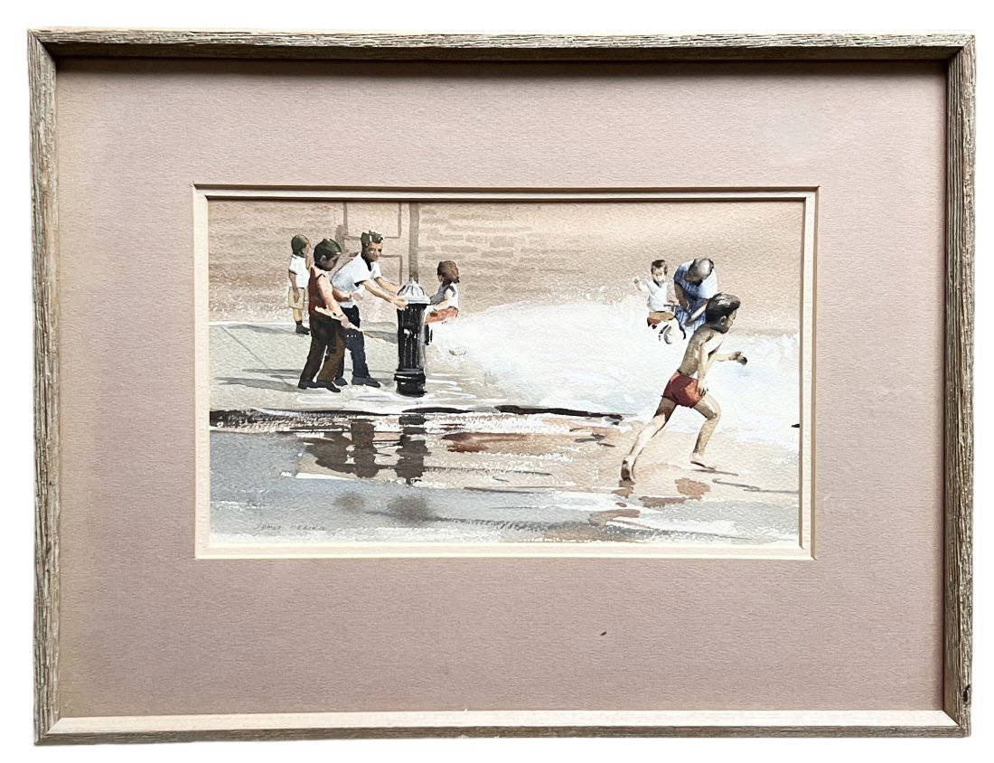 James Philp Feriola (1925-1998, American) Children Playing In Street ...