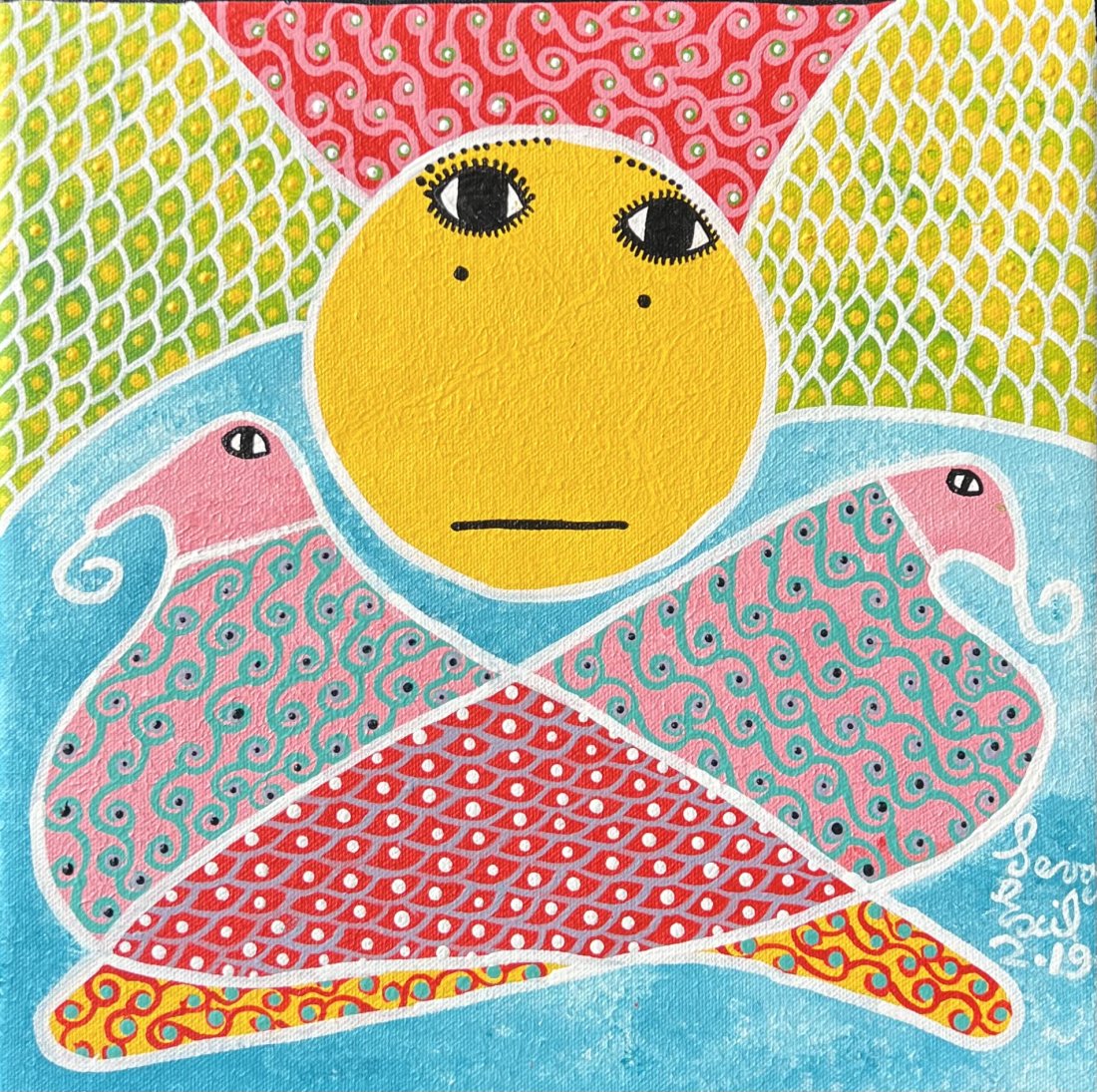 Levoy Exil (20th C, Haiti) Doves Auction