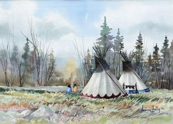 Deanne Hally (1944 2002, American) Native American Subject Idaho Falls Art