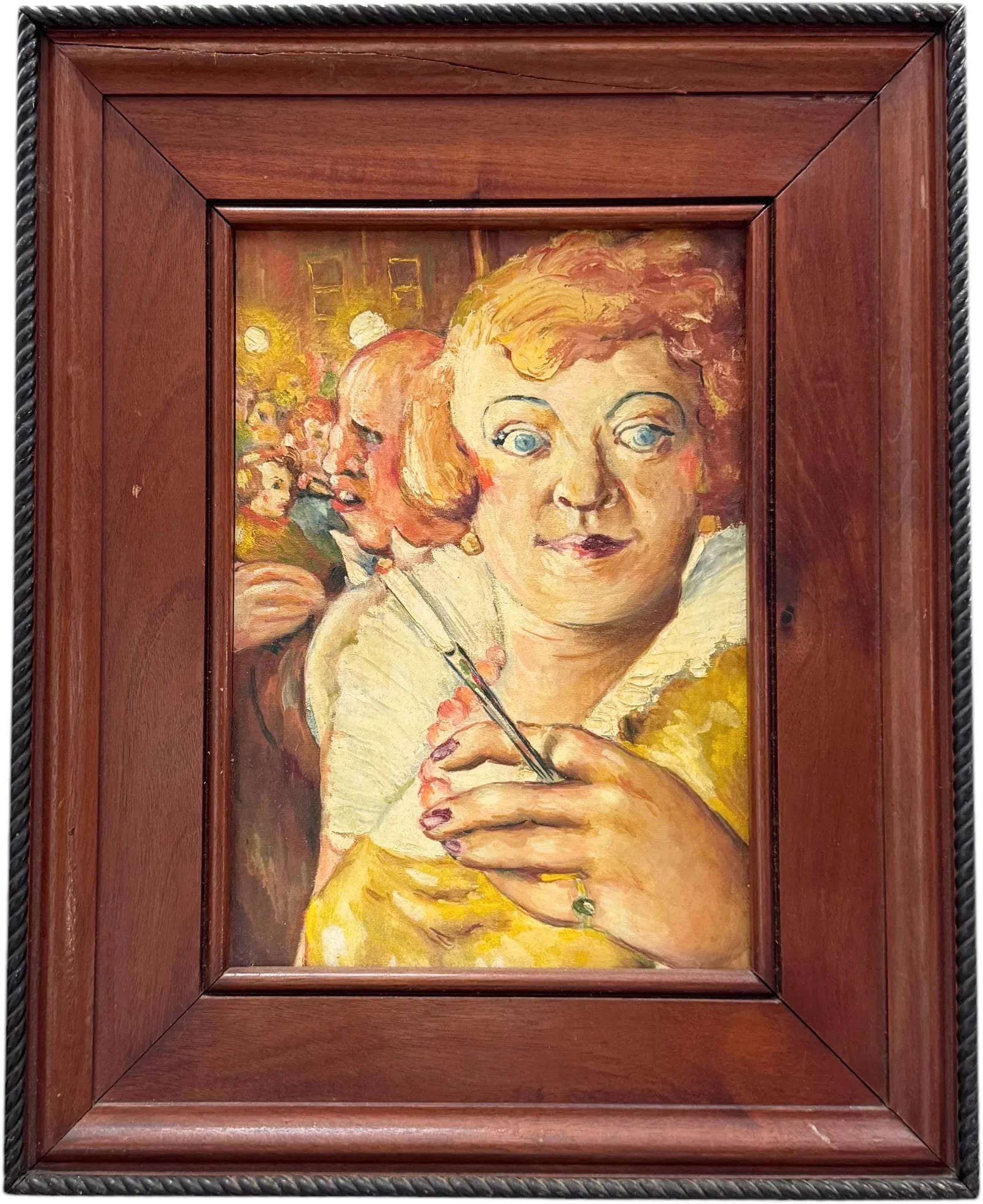 1930's American School Wpa Regionalist Theatre/ Dance Hall Painting Auction