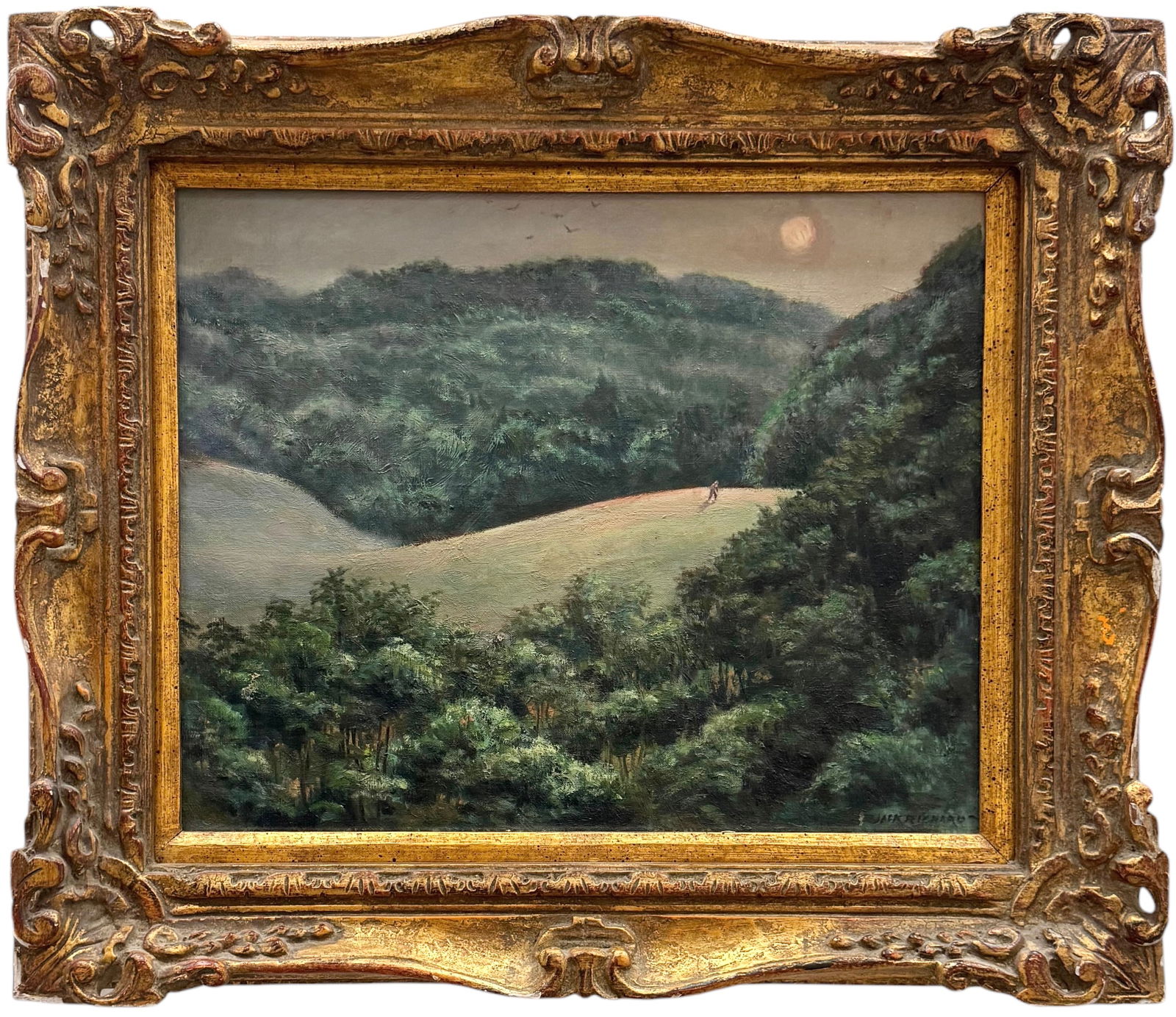 Jack Richard (1922-2014, American) Figure In Moonlit Landscape, Ohio ...