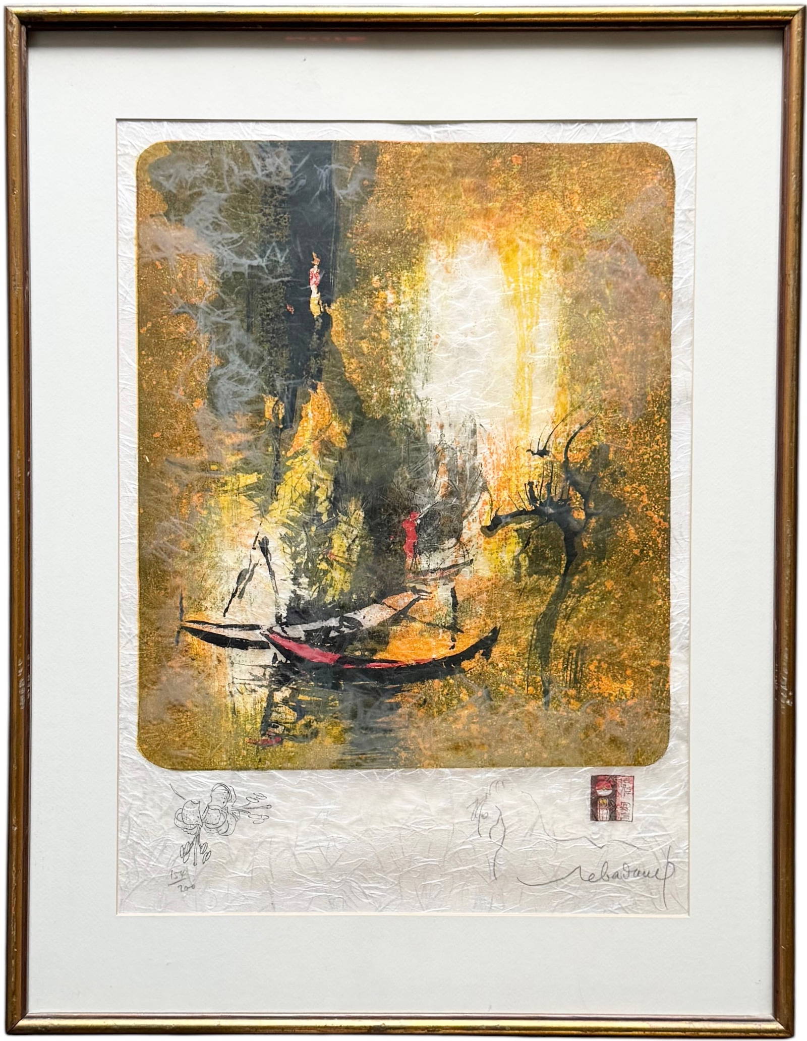 Lebadang (1922-2015, Vietnam) Lithograph Abstract Pencil Signed Auction