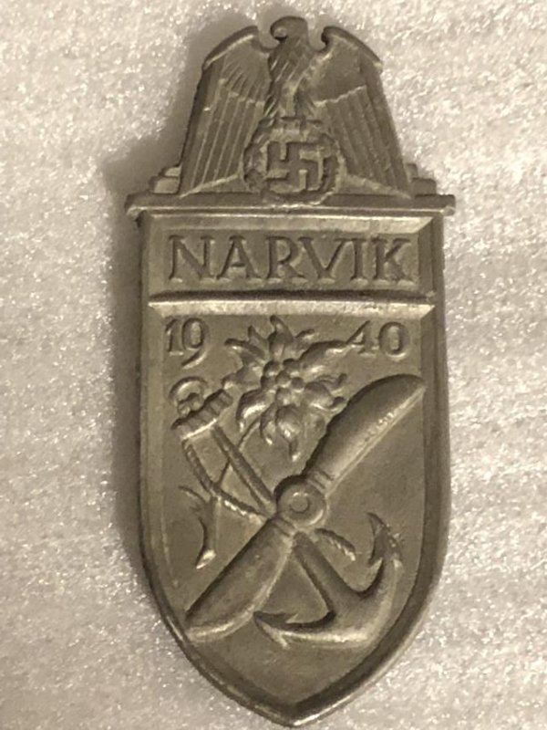 RARE WW2 GERMAN NARVIK SHIELD BADGE - Sep 03, 2018 | Rare Treasures in PA