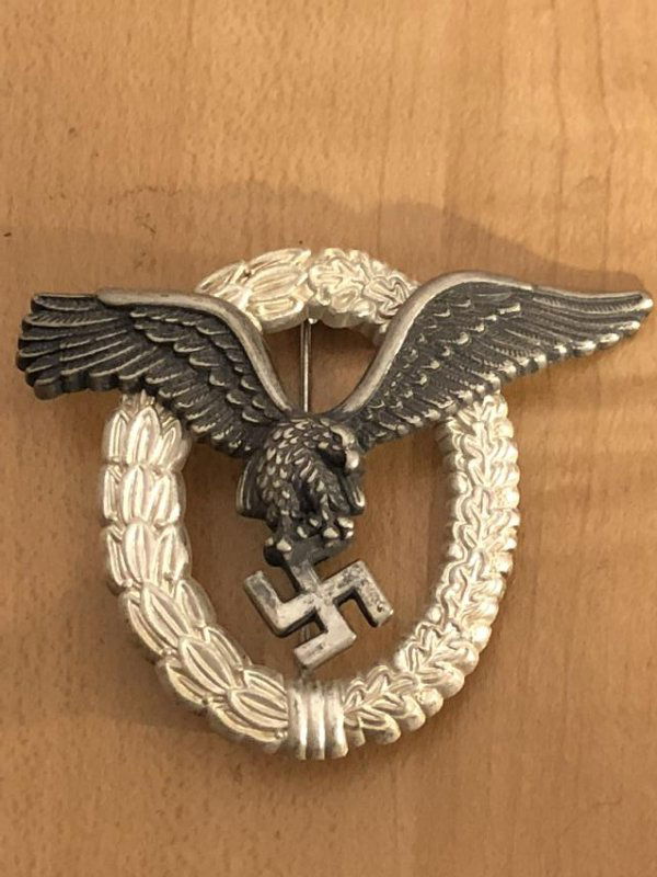 Ww2 German Nazi Luftwaffe Pilots Badge