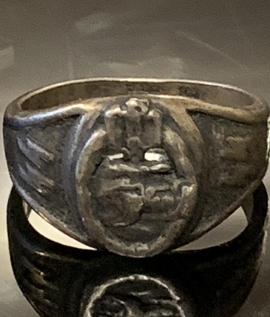 WW2 GERMAN PANZER TANK SS STERLING RING