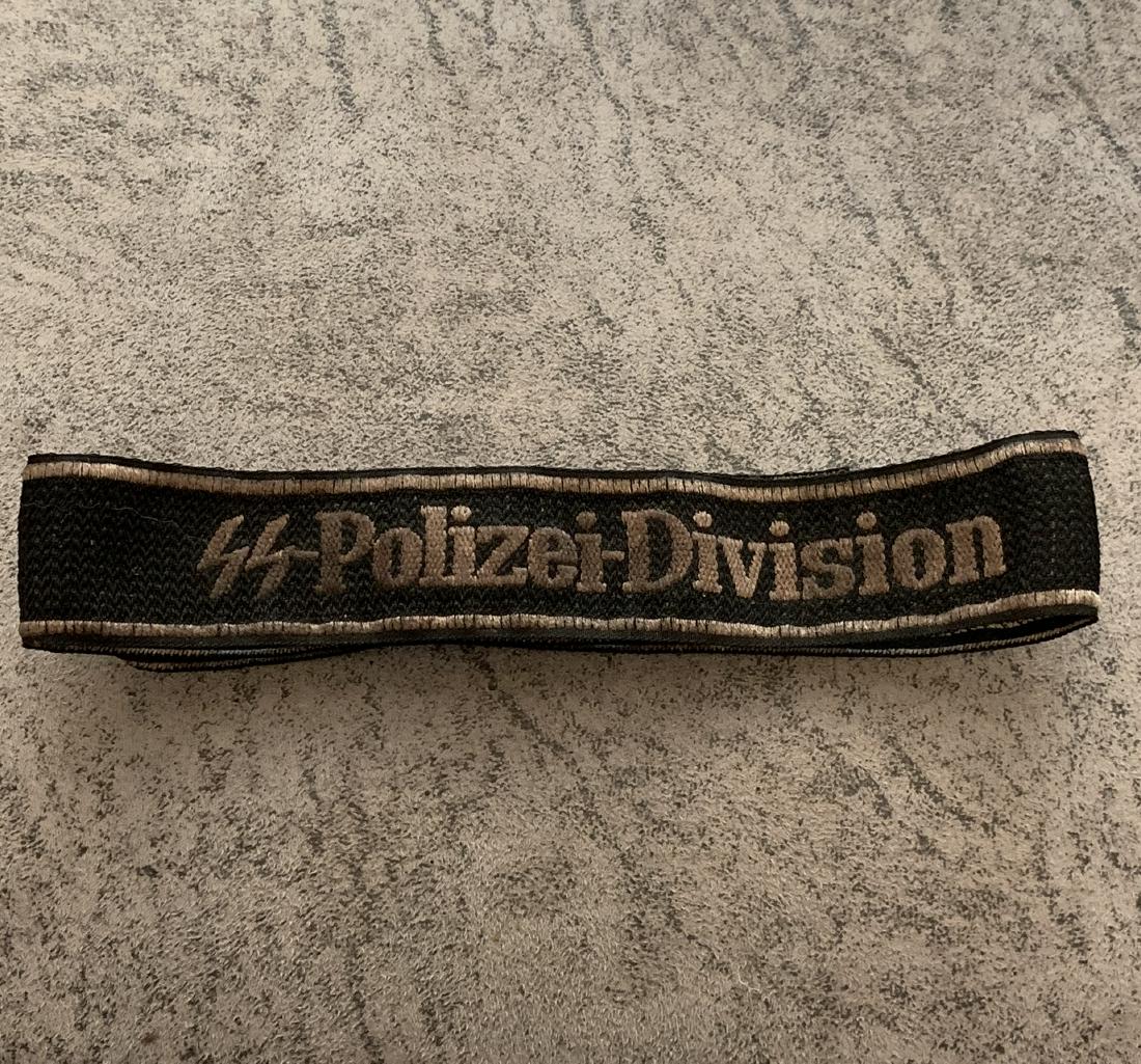 GERMAN WAFFEN SS POLICE DIVISION CUFF TITLE