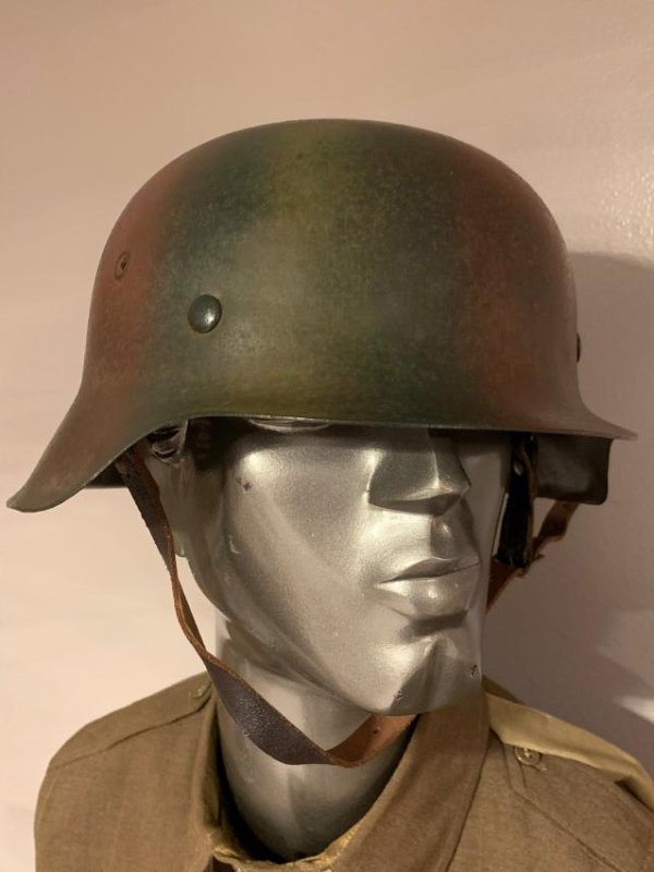 ULTRA RARE WW2 GERMAN NORMANDY CAMO HELMET
