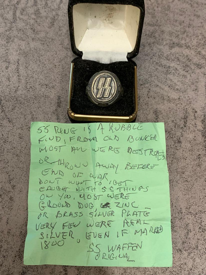 RARE WW2 GERMAN WAFFEN SS OFFICERS SILVER RING