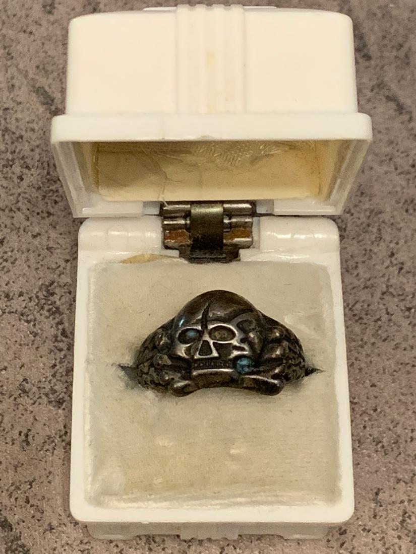 WW2 GERMAN NAZI TOTENKOMPF OFFICERS SKULL RING