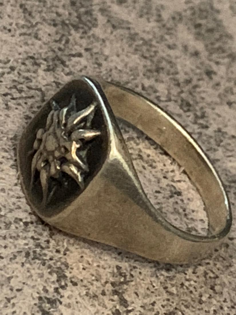 WW2 GERMAN WAFFEN SS OFFICERS SILVER EDELWEISS RING