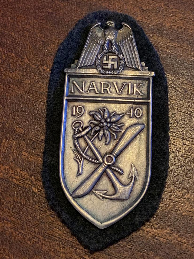 WW2 GERMAN WEHRMACHT. A NARVIK CAMPAIGN SHIELD BADGE