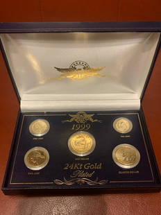 1999 24kt Gold Plated U.s. Coin Set