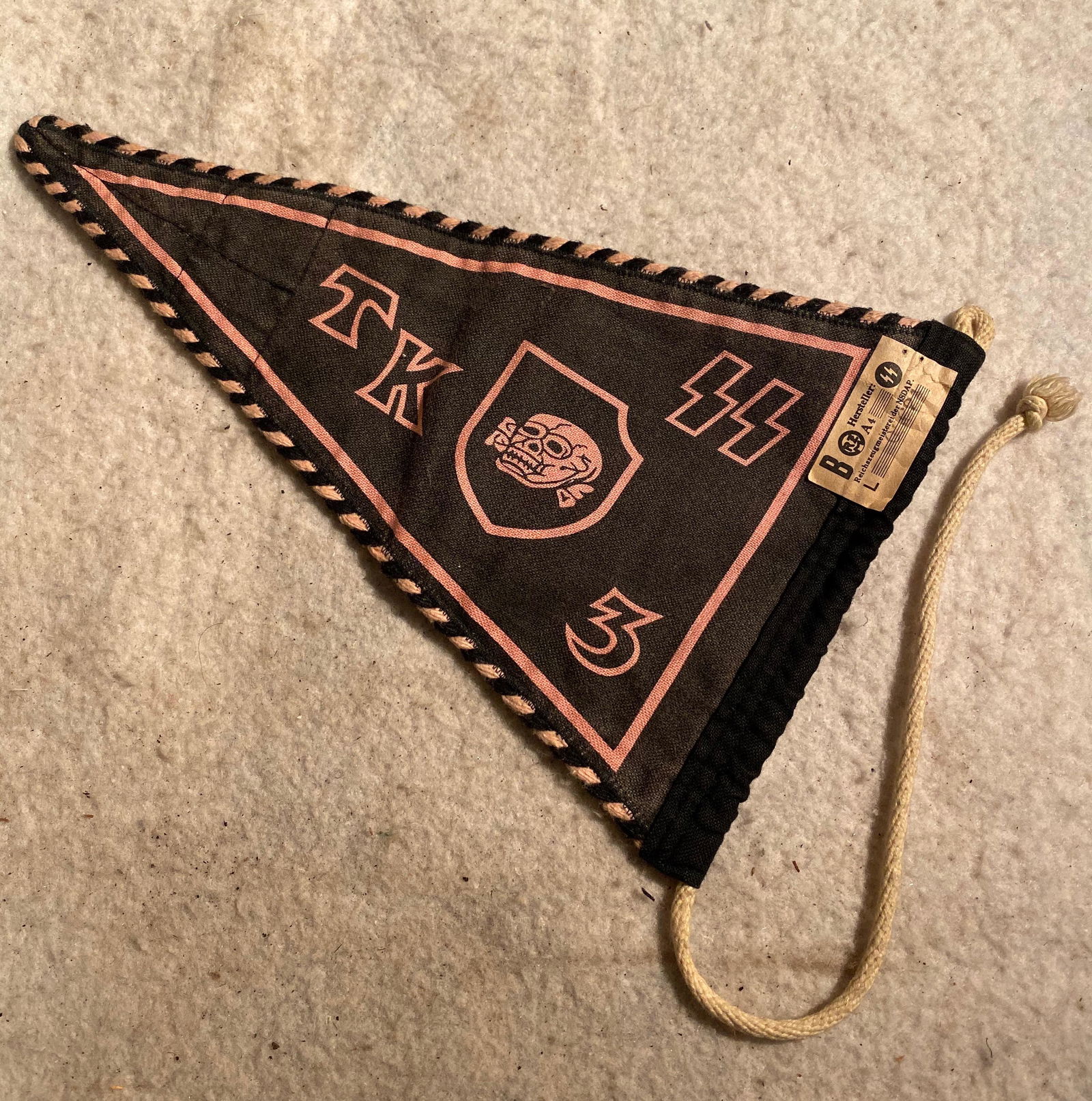 WW2 GERMAN NAZI SS HERSTELLER PENNANT FLAG - Oct 27, 2019 | Rare ...