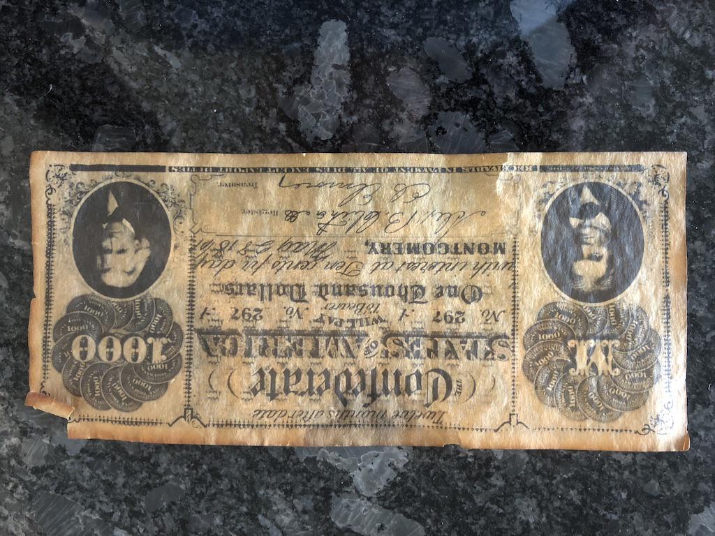 CIVIL WAR CONFEDERATE 1000 BILL NOTE - Apr 13, 2020 | Rare Treasures in PA