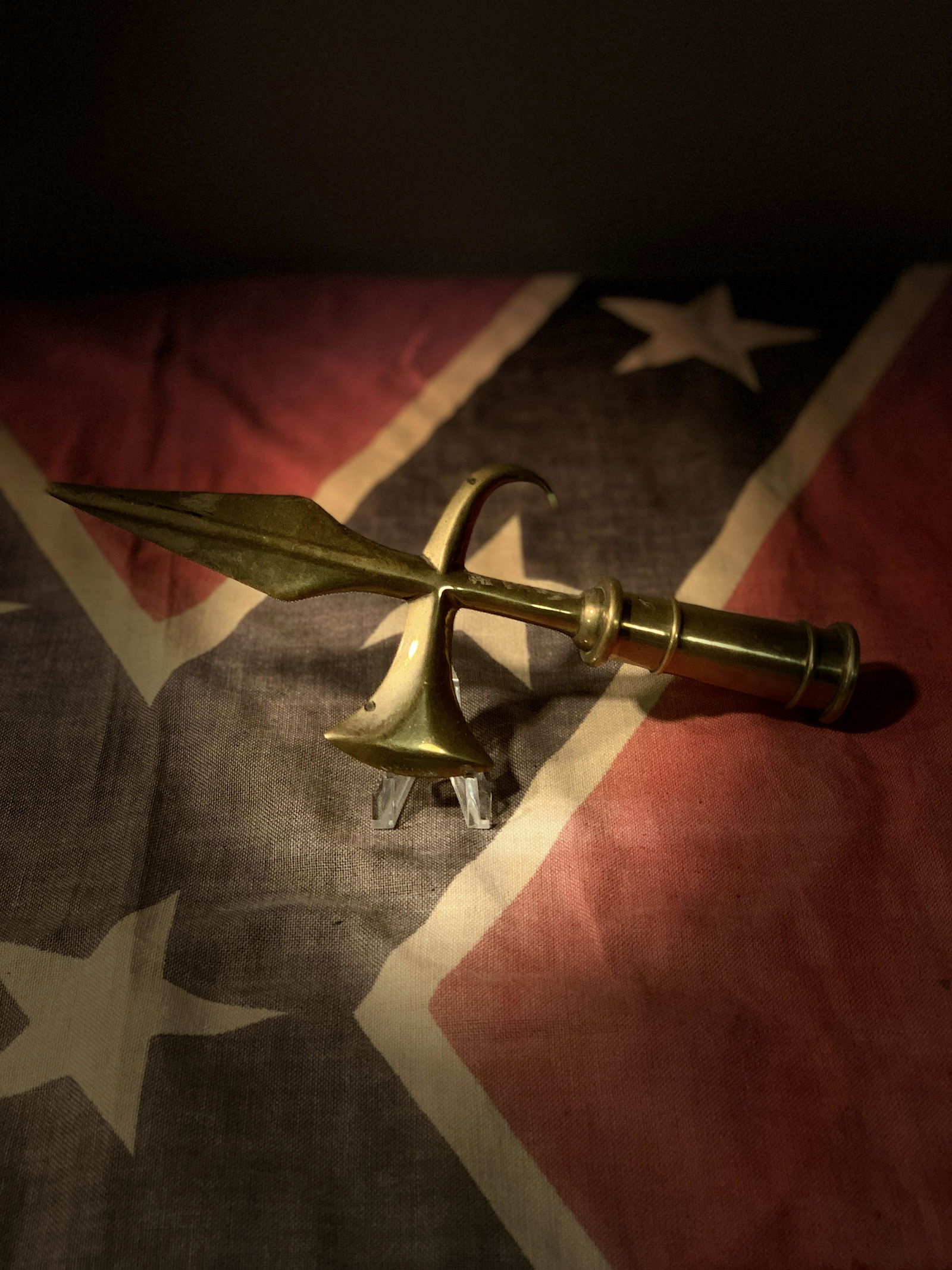 Rare U.s. Civil War Flag Pole Finial/post