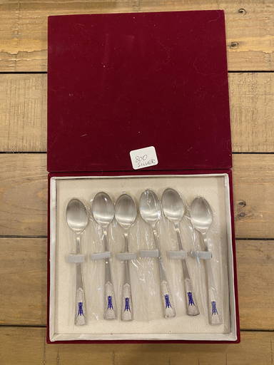 Vintage 800 Silver Dessert Serving Spoons Set