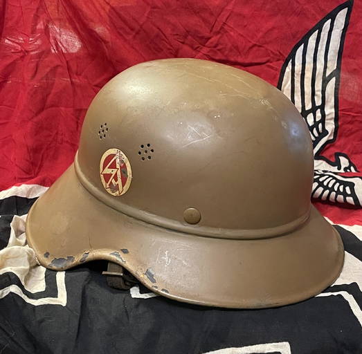 Rare Ww2 German Sa Luftschutz Helmet