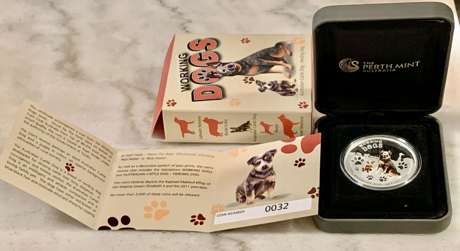 Australia Perth Mint Working Dogs .999 1 Oz Silver Coin