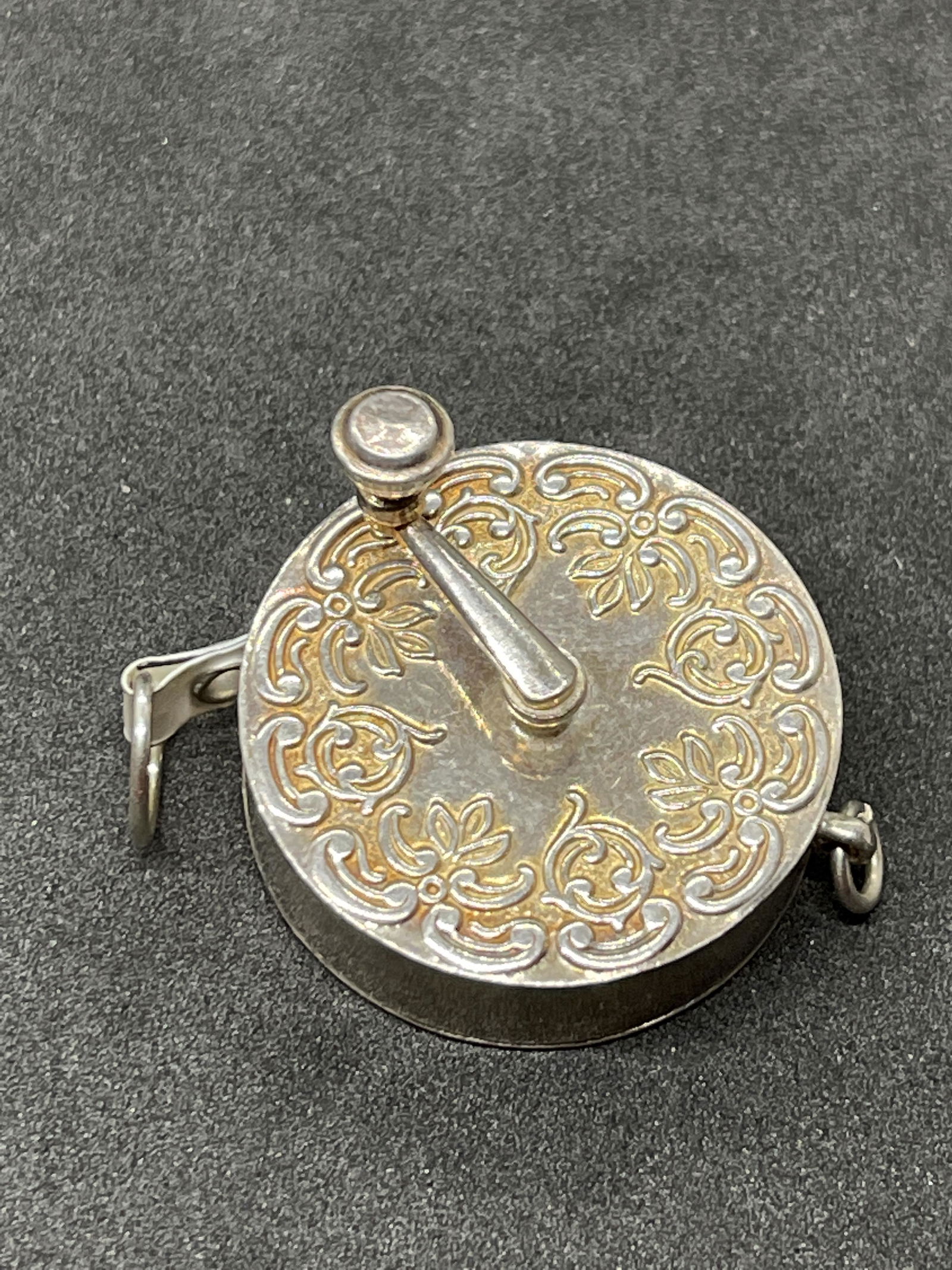 Antique Sterling Silver Tape Measure Pendant