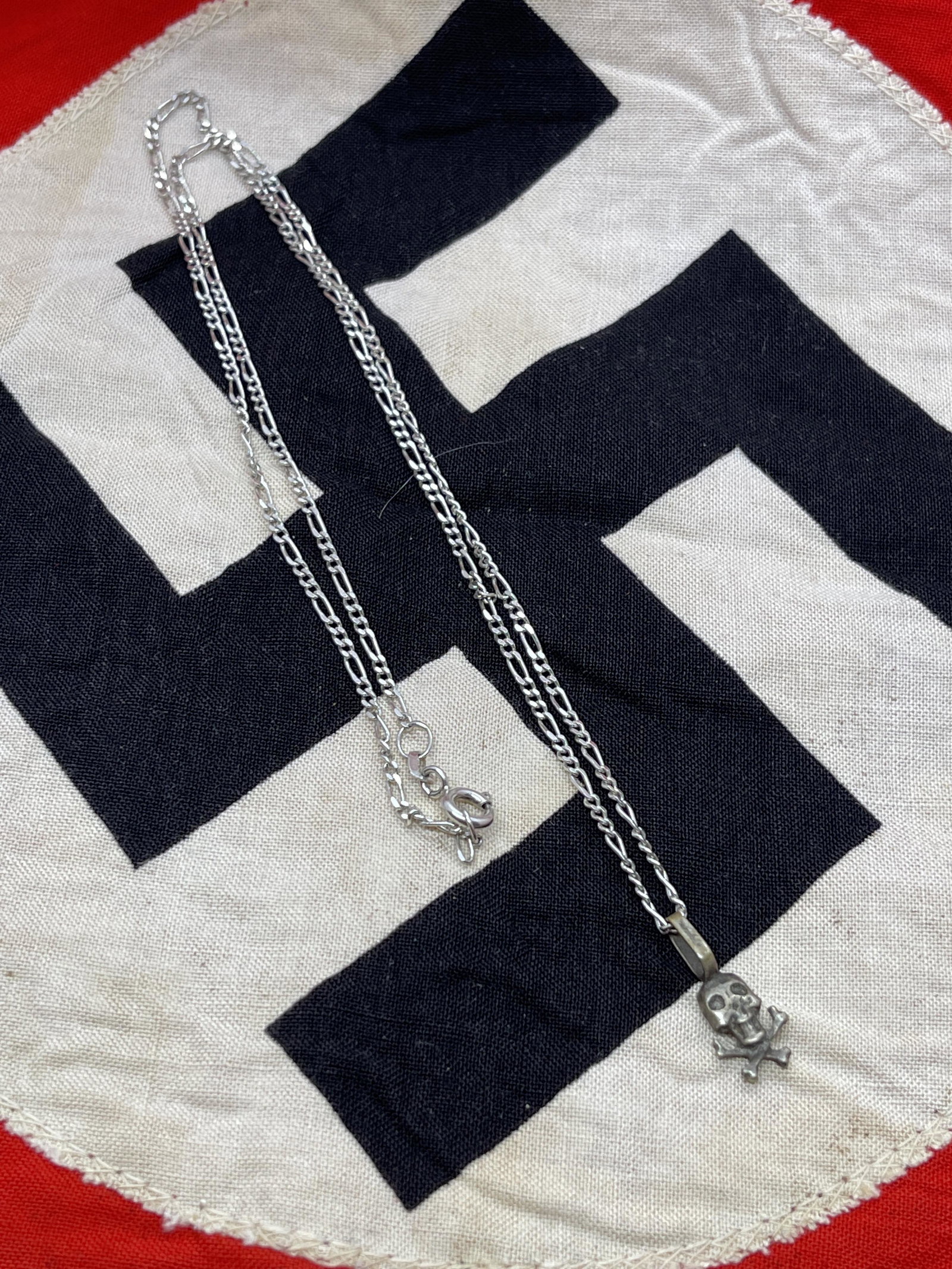 Ww2 German Totenkopf Ss Soldier Skull Necklace 800