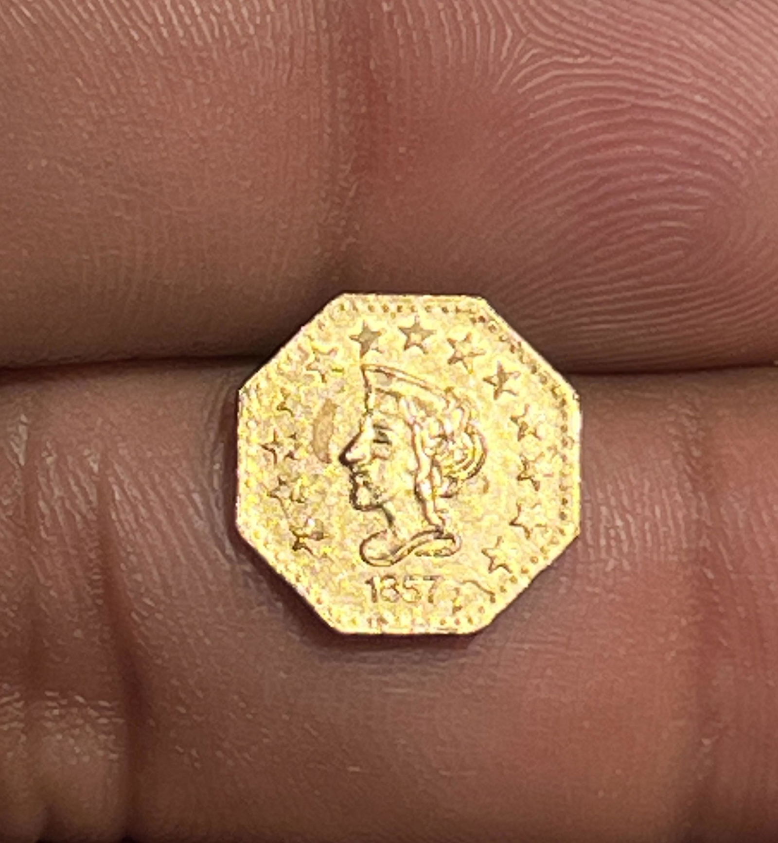 Rare 1857 1/2 Dollar California Gold Coin