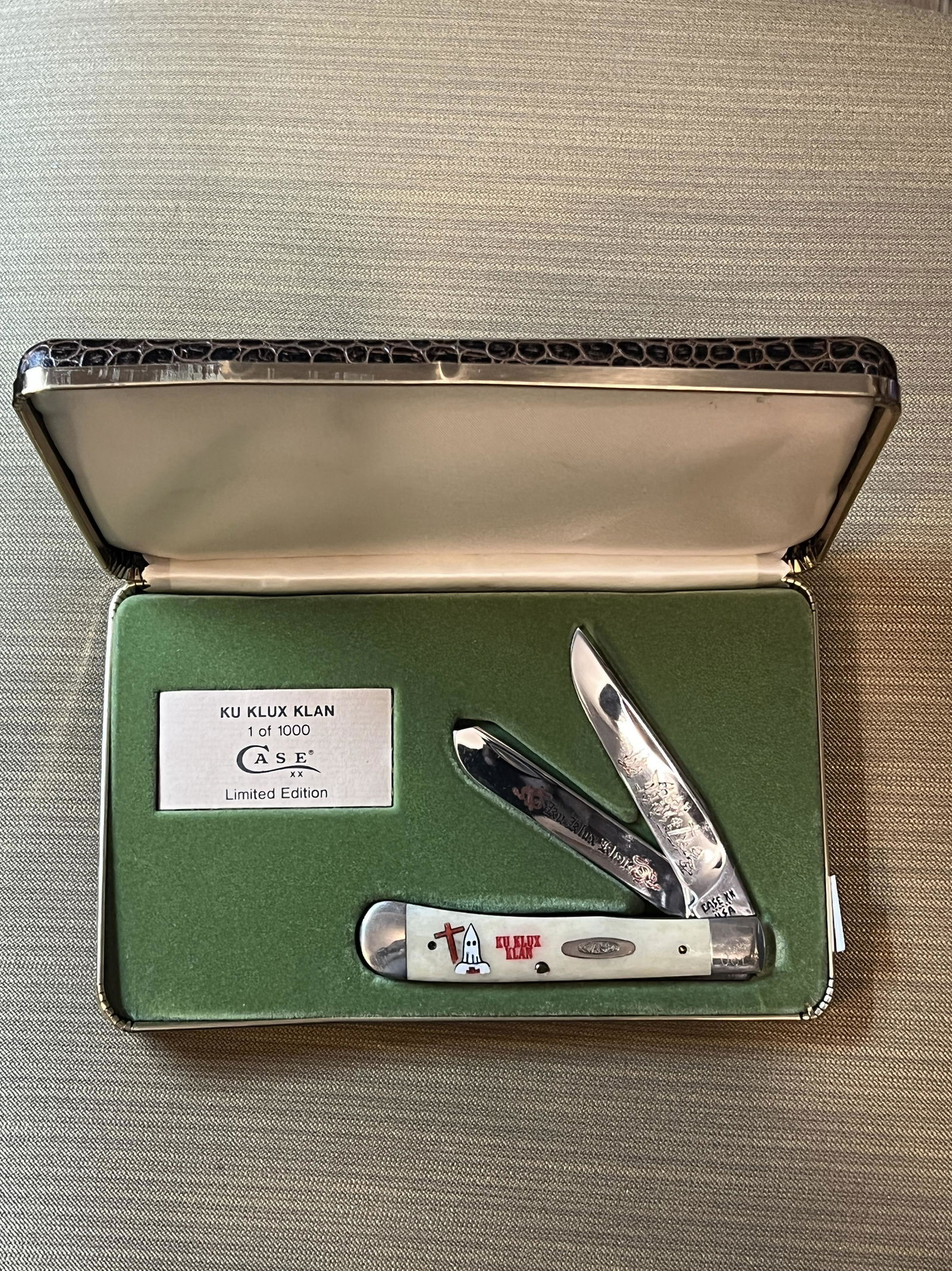 Rare Case Kkk Ku Klux Klan Pocket Knife 1/1000