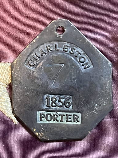 Dated 1856 Porter Charleston Slave Servant Tag