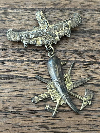 Antique Order Of The Red Men Native American Badge