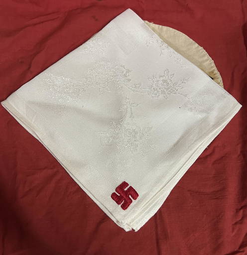 Ww2 German Nazi Table Cloth With Swastika